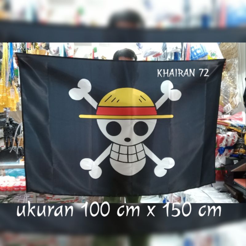 Jual bendera one piece ukuran 100 cm x 150 cm bahan satin | Shopee ...