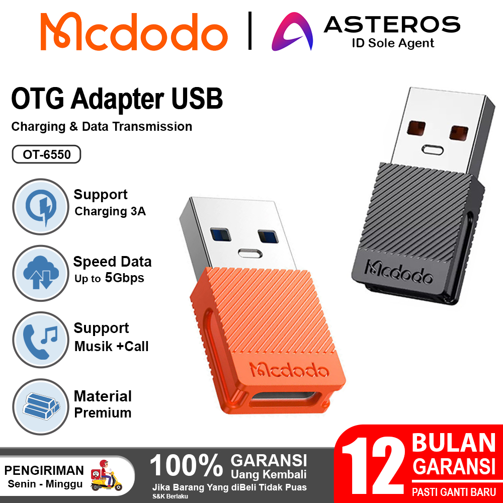 Jual MCDODO Adapter OTG Type C Female to USB 3.0 Male Support Audio Call Charging & Data ...