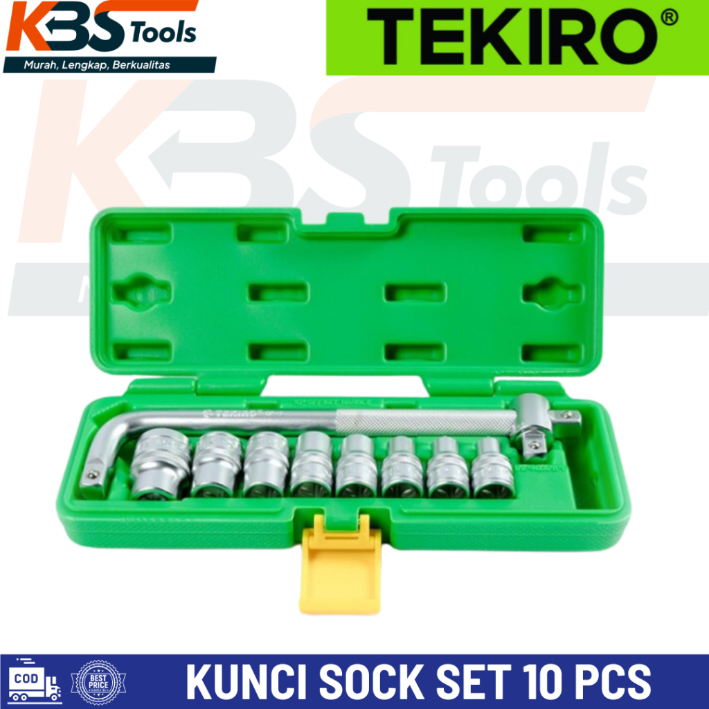 Jual TEKIRO Kunci Sock Set TEKIRO 1/2" DR 10 Pcs (PVC) 12PT / 6PT | Shopee Indonesia