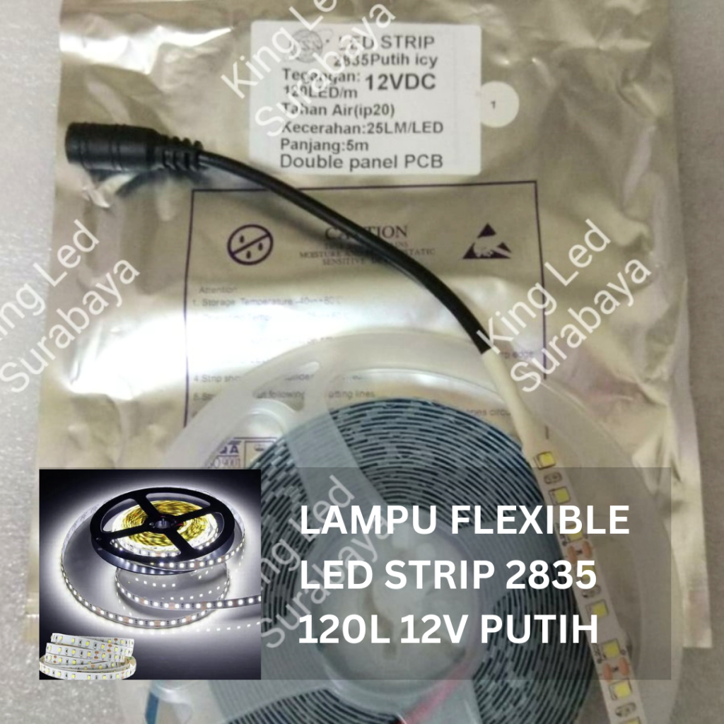 Jual LED Strip Flexible 2835 600 LED Roll 12V Non Waterproof | Shopee ...