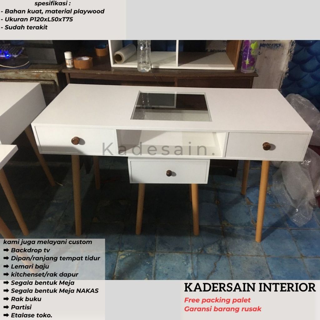 Jual Meja Kerja Meja Nail Art Meja Kasir Ukuran Panjang 120cm 2laci ...
