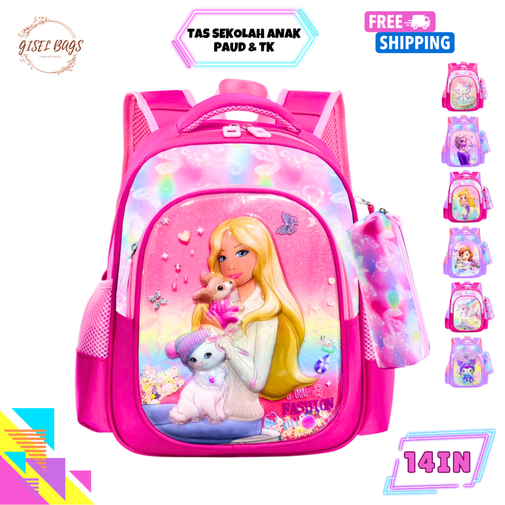 Jual tas sekolah anak perempuan tk gambar sanrio timbul 3d glossy motif kuromi ransel punggung ...