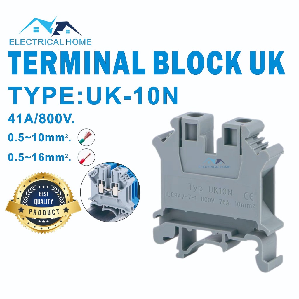 Jual Terminal Block Modular UK-10N (0.5~10mm) 800V Din Rail | Shopee Indonesia