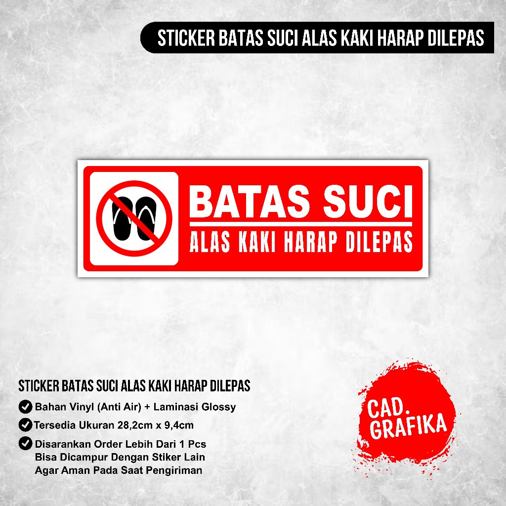 Jual Stiker Batas Suci Alas Kaki Harap Dilepas | Shopee Indonesia