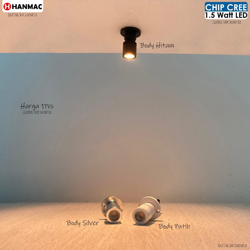 Jual lampu downlight led mini kecil 1.5w spotlight sorot puter arah ...
