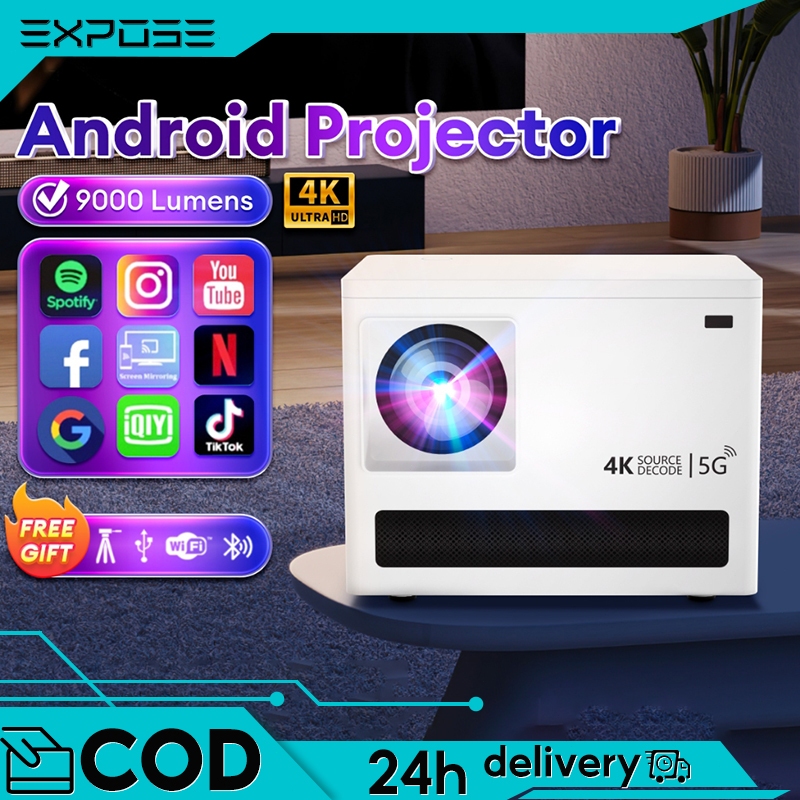 Jual Projector Mini Projector 4k Android Wifi With Bluetooth Portable ...
