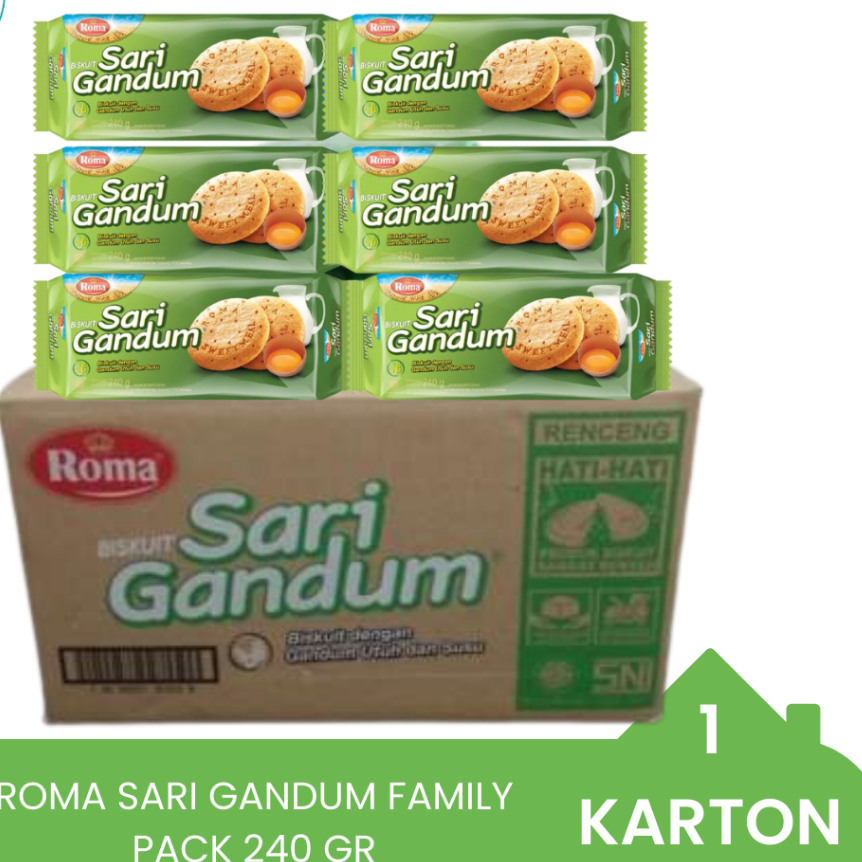 Jual 1 Dus Roma Sari Gandum Family Pack Bag 240gr Isi 20pcs / 1 Karton ...