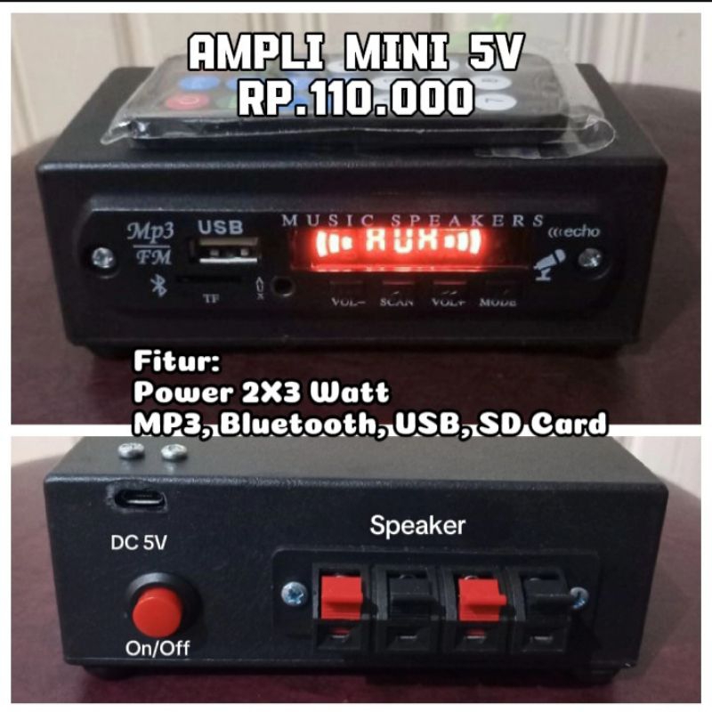 Jual AMPLI MINI 5V MP3 BLUETOOTH | Shopee Indonesia