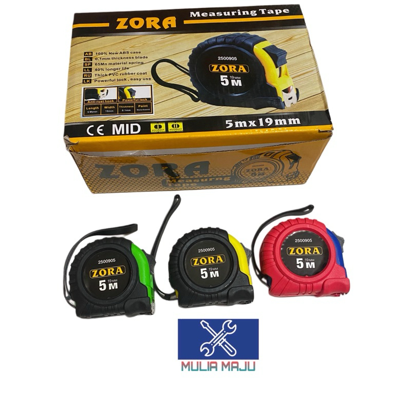 Jual METERAN 5 METER MEREK ZORA /meteran karet tukang ukuran 5meter ...