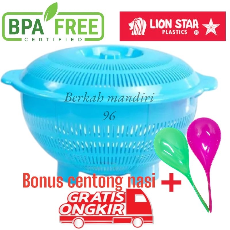 Jual ready promo sangku plastik lion star + tutup bakul nasi plastik ...