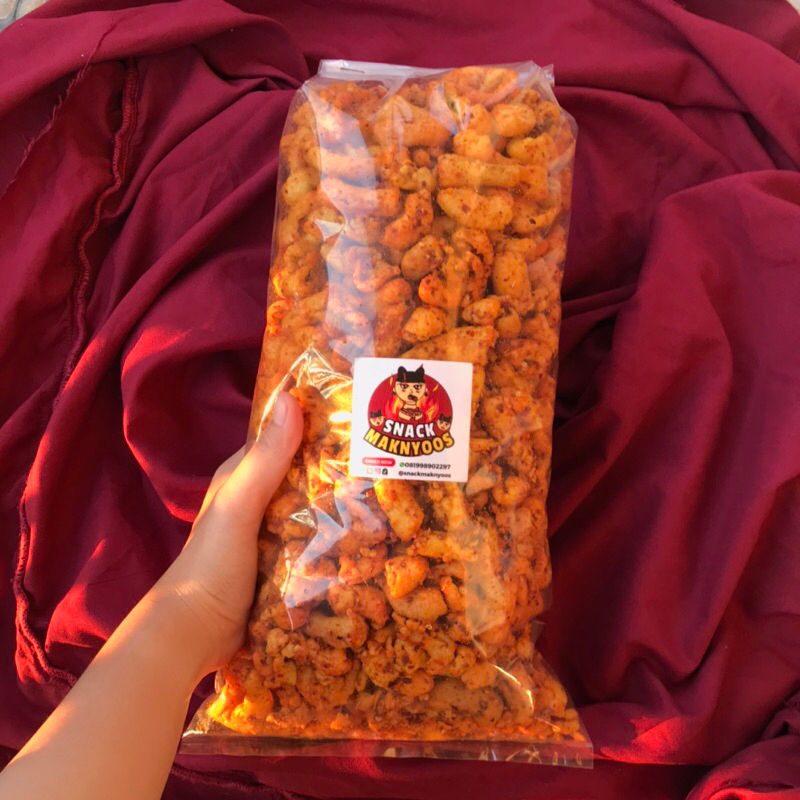 Jual 500gr makaroni bumbu rujak Snack Maknyoos premium murah gratis ...
