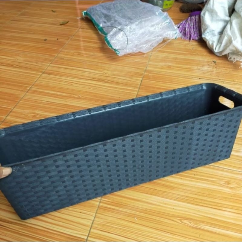Jual Pot tanaman bunga CJP panjang anyam rotan 60 | Shopee Indonesia