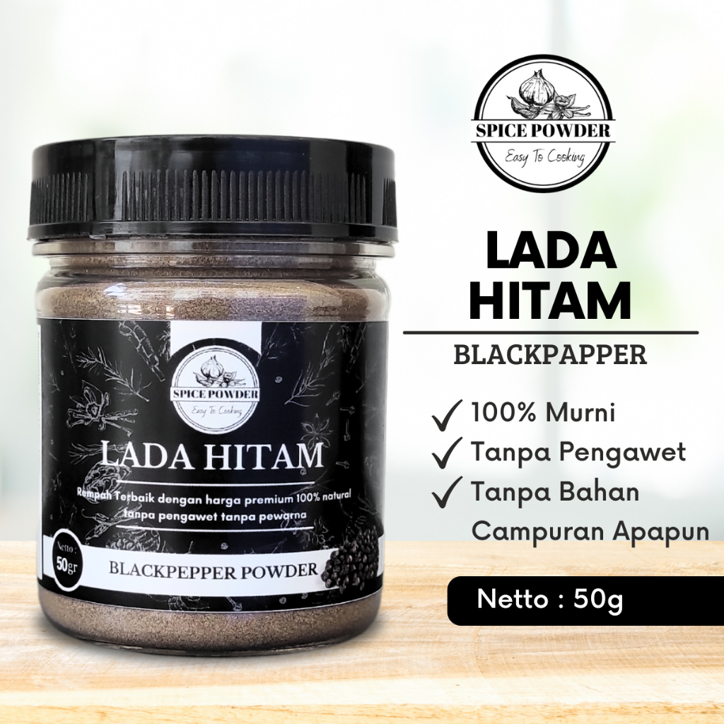 Jual Lada Hitam Bubuk - Merica Bumbu Dapur Rempah Asli Murni Original ...