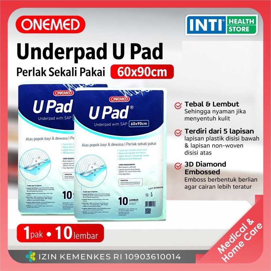 Jual Onemed | U Pad Underpad 60x90cm | Alas Pipis Sekali Pakai Bayi ...