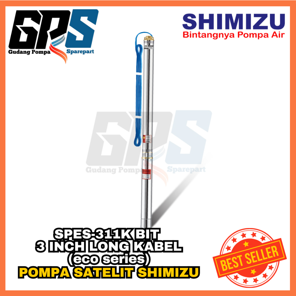 Jual [SUBMERSIBLE PUMP] SHIMIZU SPES-311K BIT 3inch 0.5HP+KABEL 40m ...