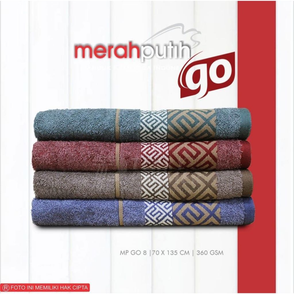 Jual JH Handuk Merah Putih Motif TEBAL Ukuran 70 x 140 Motif GRADE A ...