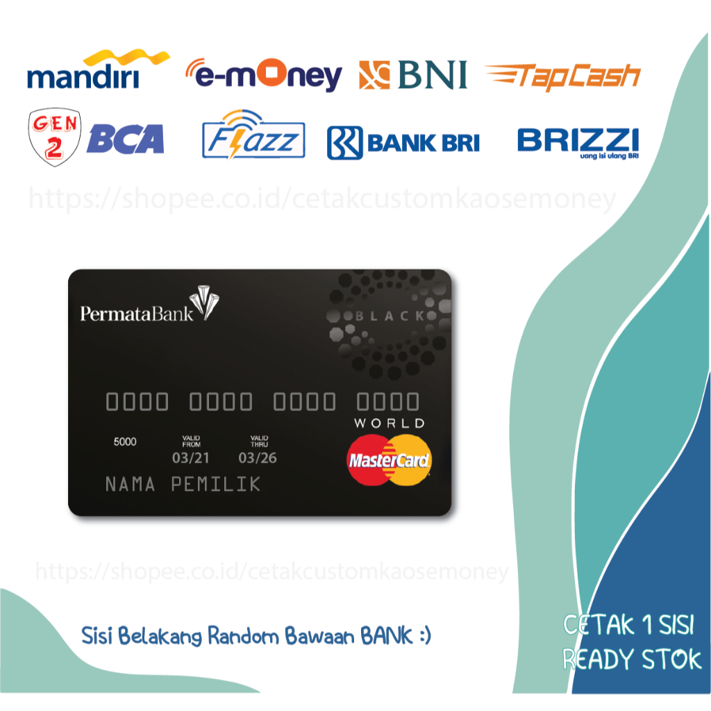 Jual KARTU E MONEY E TOLL KARTU PERMATA BLACK WORD MASTERCARD CREDIT ...