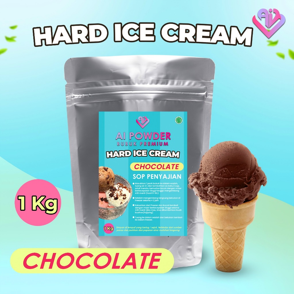 Jual Chocolate Bubuk Hard Ice Cream Premium The Best Tanpa Mesin 1Kg ...