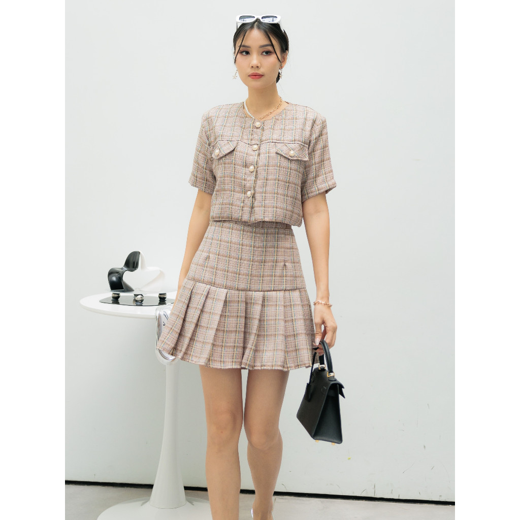 Jual GURLPICK - Tweed One Set - Tweed Top Korean - Tweed Set Korean ...