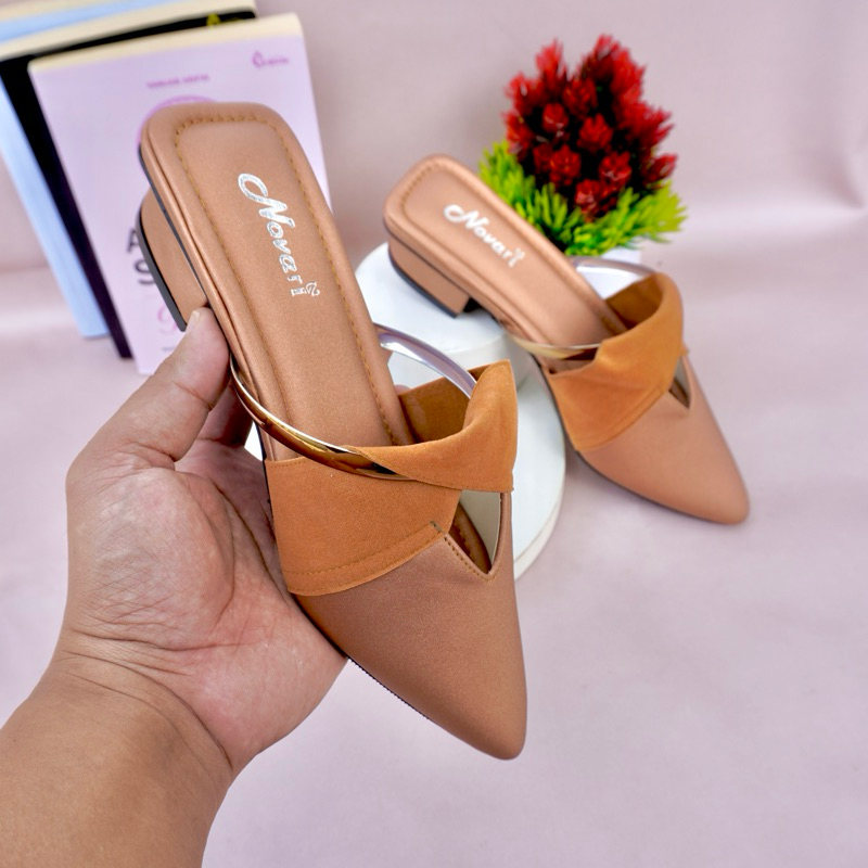 Jual Sepatu Slop Wanita 3cm Terbaru Terbaru Novari B01 | Shopee Indonesia