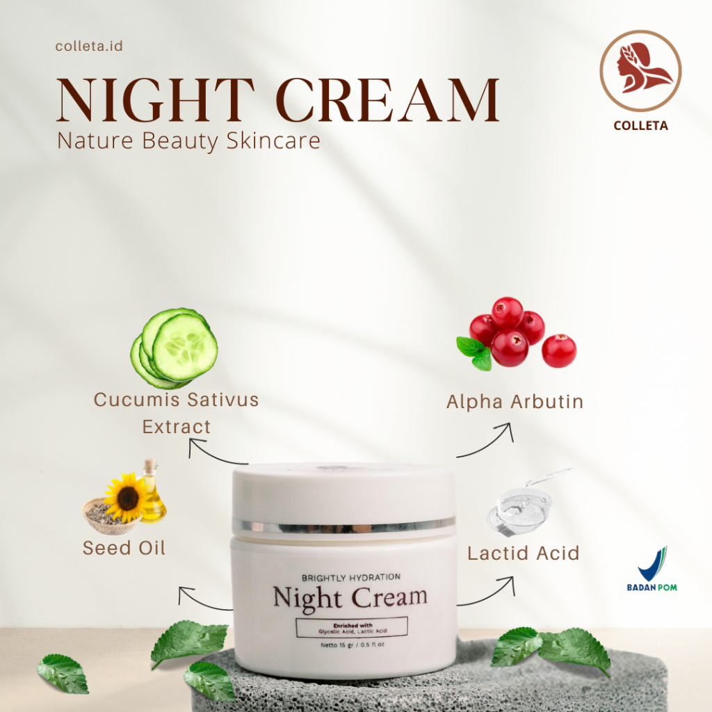 Jual Colleta Night Cream whitening Glowing | Shopee Indonesia