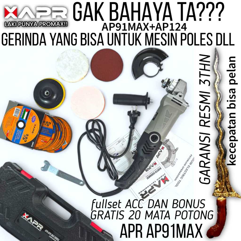 Jual APR raja gerinda type AP91MAX variable speed fulset koper mesin ...