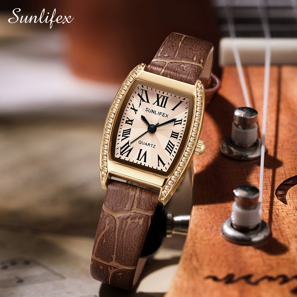 Jual Sunlifex Jam Tangan Wanita Original 6010 Korea Antik Tali Kulit ...