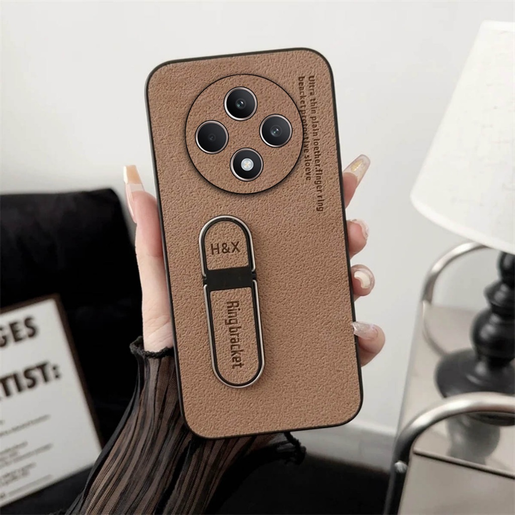 Jual Case Standing Luxury Plain Leather Oppo Reno 12F 5G / Reno 12F 4G ...