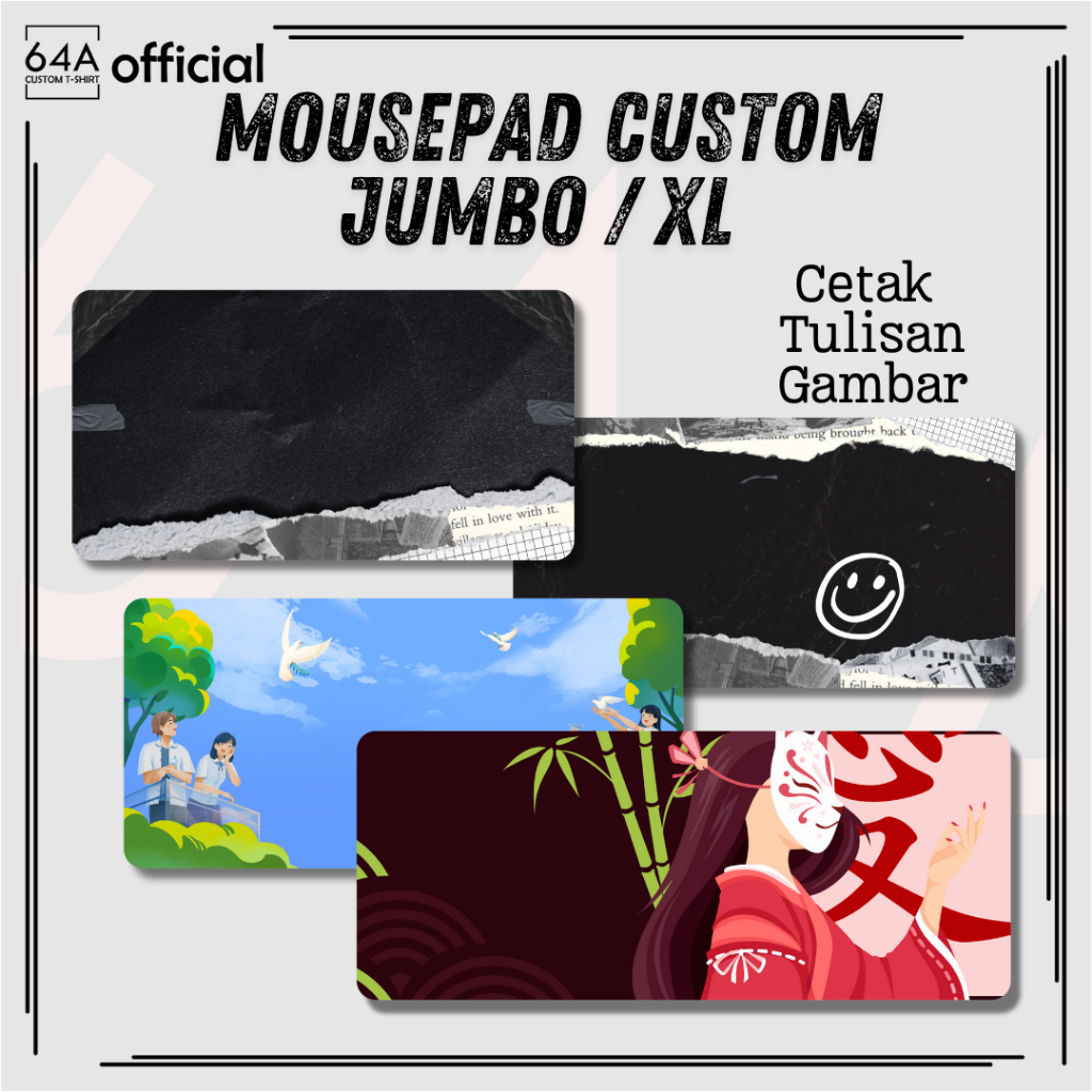 Jual 64A Mouse Pad Desk Mat Jumbo XL Custom Bebas Desain Satuan PESANAN ...