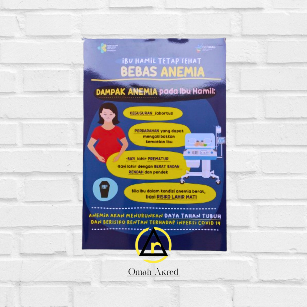 Jual Poster Ibu Hamil Tetap Sehat Bebas Anemia • Poster Dampak Anemia ...