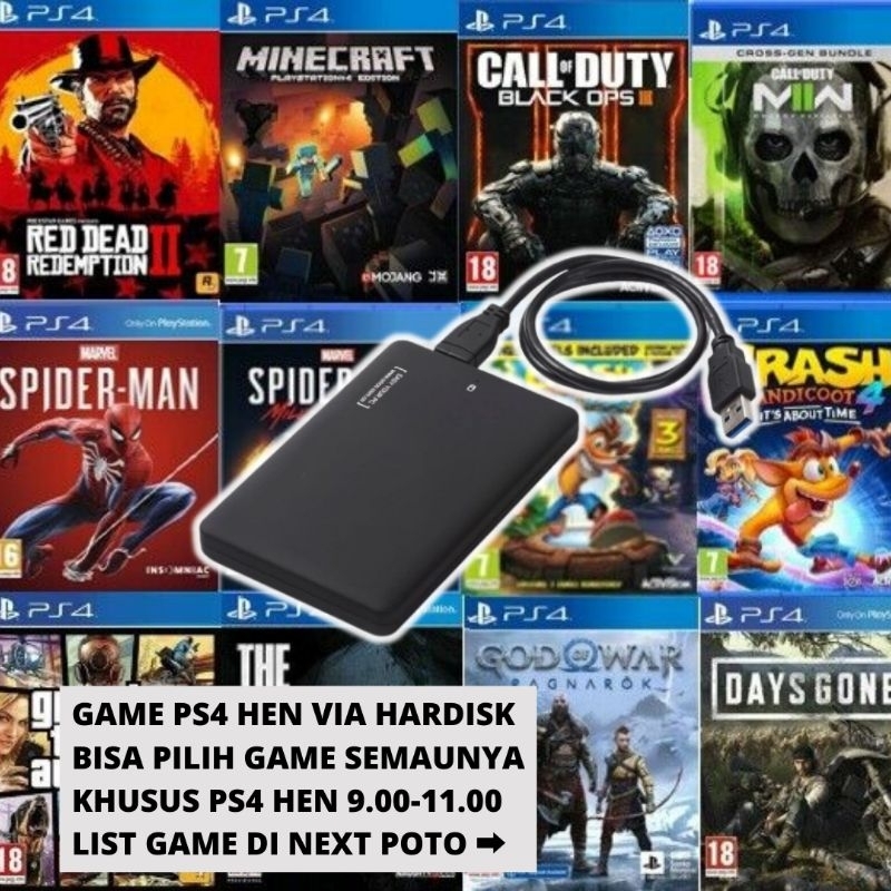 Jual HARDISK GAME PS4 HEN PKG & PNP | Shopee Indonesia