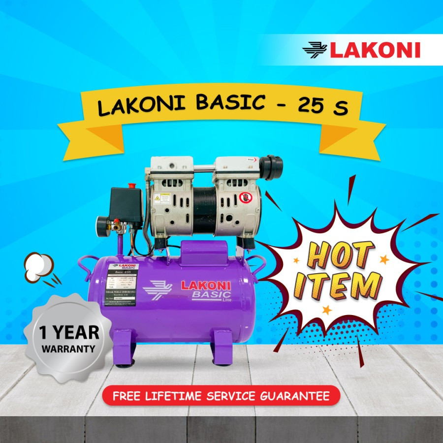 Jual Lakoni Basic 25 S Compresor Oiless / Kompressor Tanpa Oli 24 Liter | Shopee Indonesia