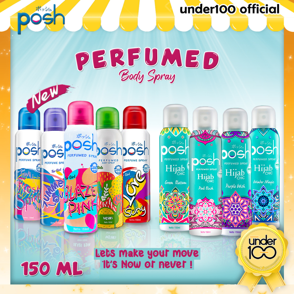 Jual Under100 Posh Perfumed Body Spray 150ml | LoveSong | Wishes ...