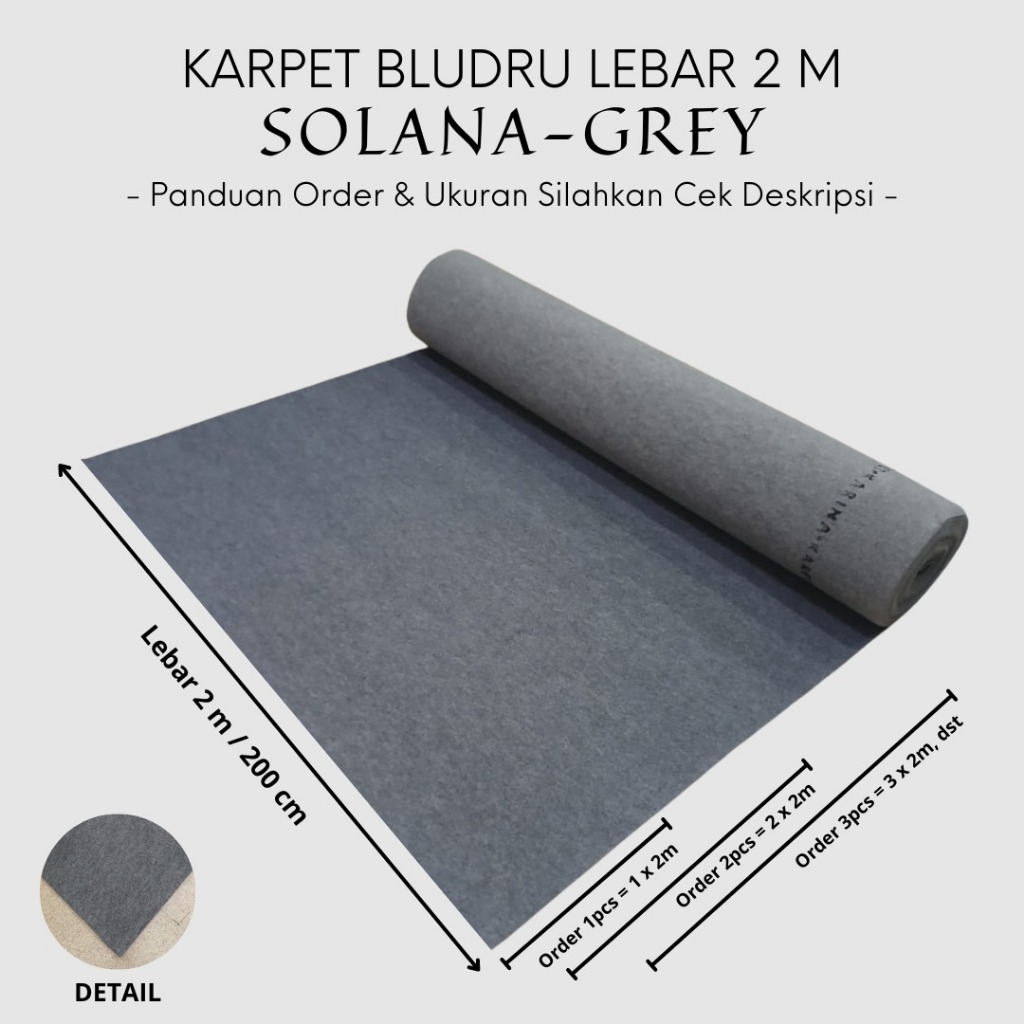 Jual Karpet Lantai Bludru Polos [Meteran] 1x2m Karpet Exhibition SOLANA - GREY | Shopee Indonesia