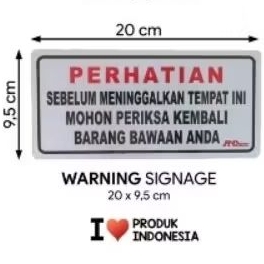 Jual SIGNAGE PERHATIAN SIMBOL LOGO PERINGATAN PERIKSA KEMBALI BARANG ...