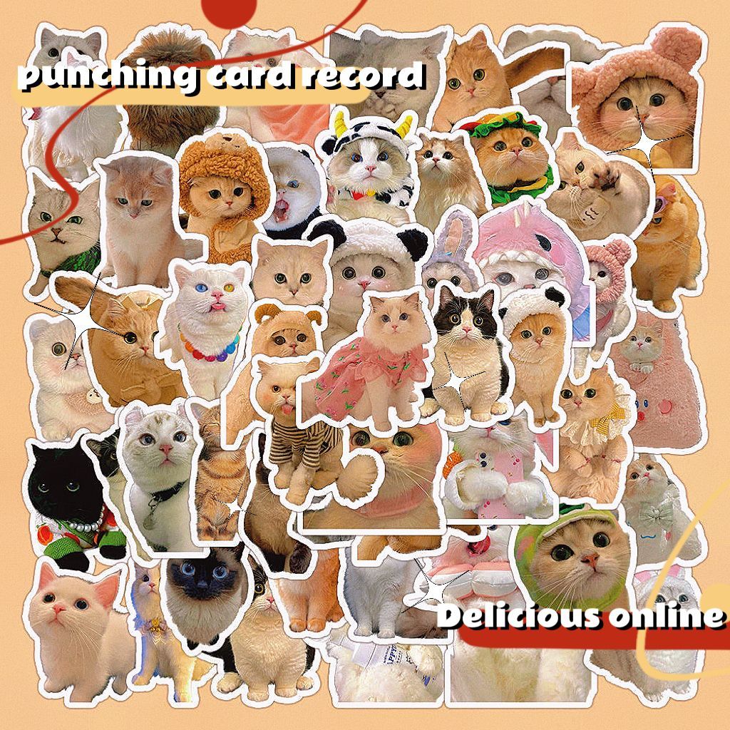 Jual Eghrerr 60PCS Kartun Kucing Lucu Buku Tempel Stiker Ponsel Sticker ...