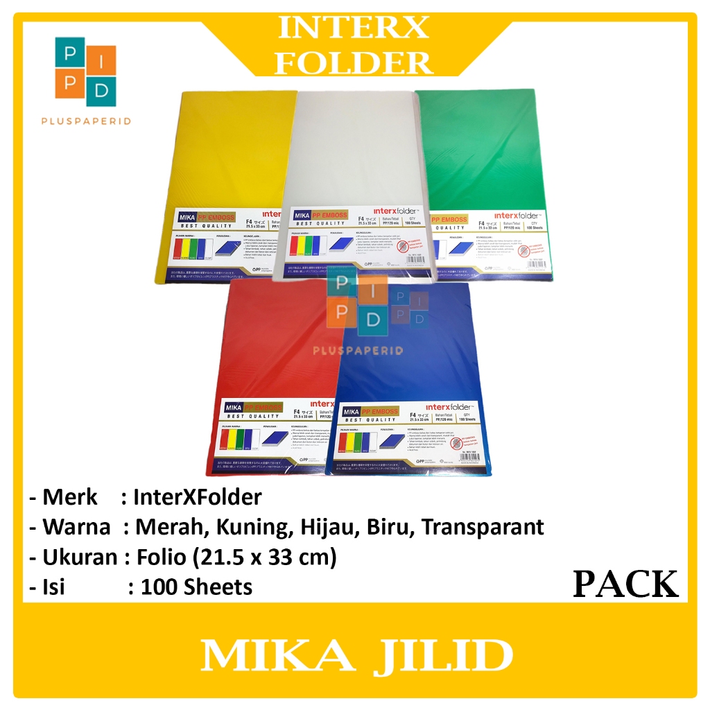 Jual INTERX - Plastik Jilid Mika Emboss Uk F4 - Pack | Shopee Indonesia