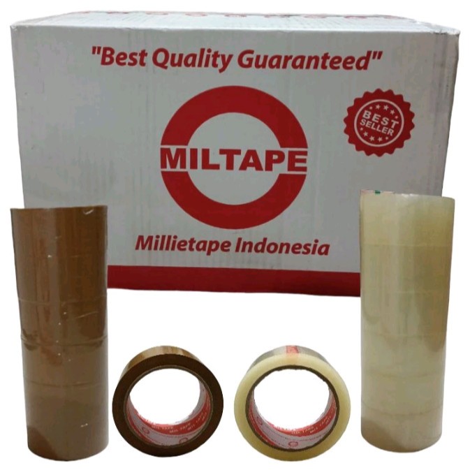 Jual Lakban bening / Coklat Miltape 45mm x 90yard (2 inch x 90 Yard) | Shopee Indonesia