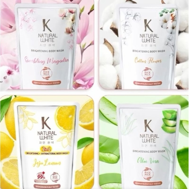 Jual K NATURAL White Brightening Bodywash Rice Milk Brightening Agent ...