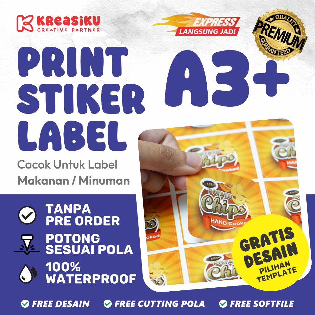 Jual Cetak Print Label Stiker A3 + Jasa Cutting | Kualitas Premium ...