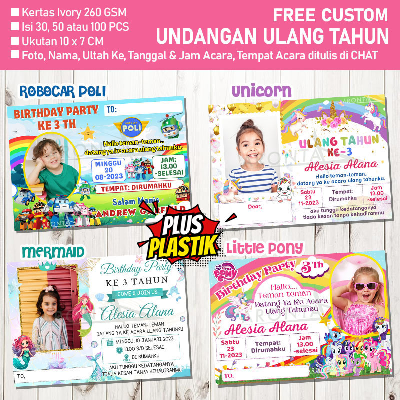 Jual Undangan Ulang Tahun Birthday Invitation Undangan Ulang Tahun