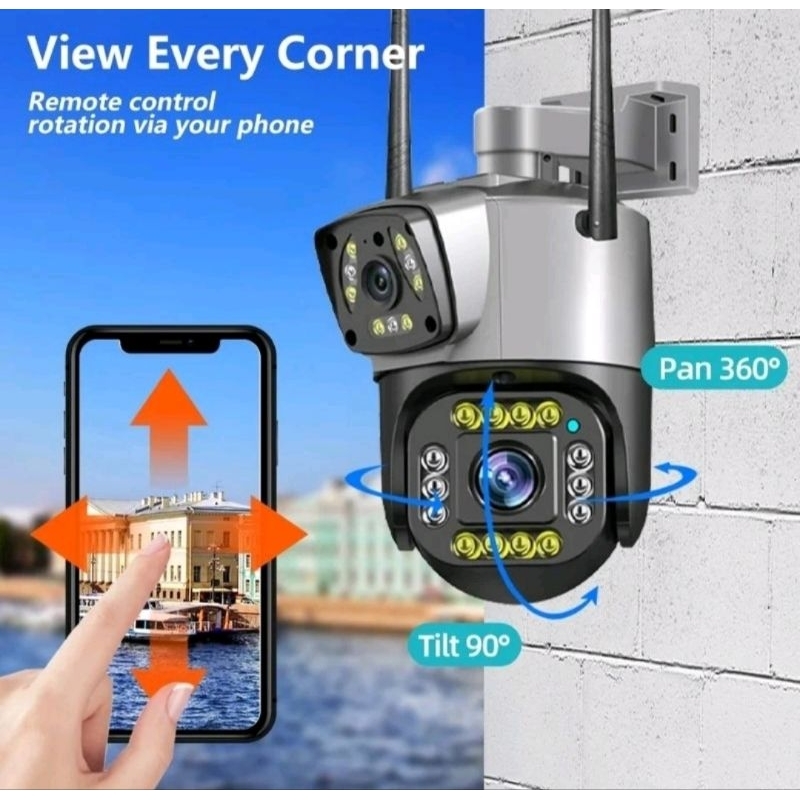 Jual Cctv kamera keamanan lensa ganda v380 pro Bisa Di zoom smart home ...