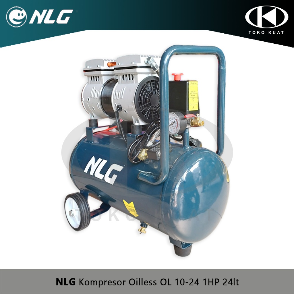 Jual Kompresor Listrik 24L Oilless NLG OL 10-24 Air Compressor 1HP 750W ...