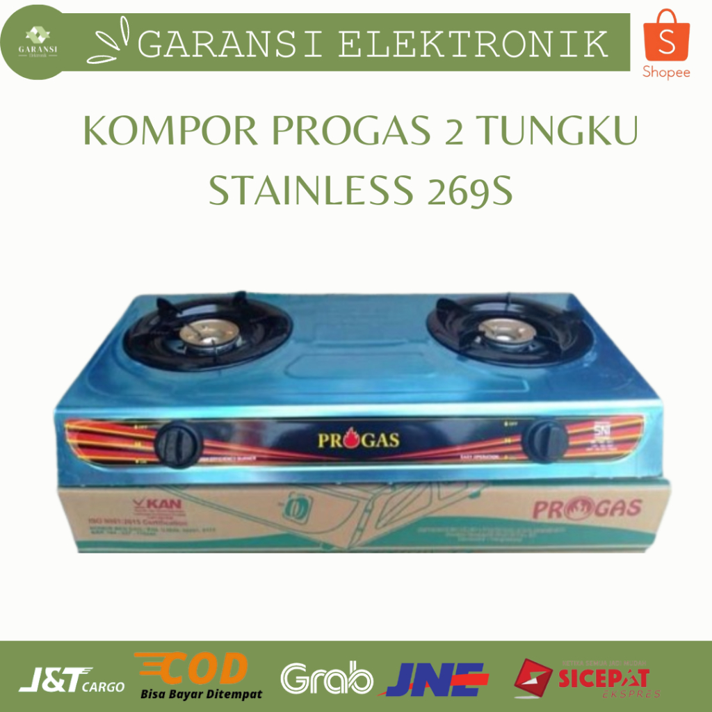 Jual PROGAS KOMPOR GAS STAINLES 269SS 2 TUNGKU ANTI KARAT MULTIFUNGSI ...
