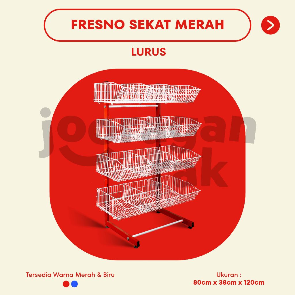 Jual FRESNO RAK TOKO DISPLAY SNACK KERANJANG CIKI BESI JUMBO SERBAGUNA ...