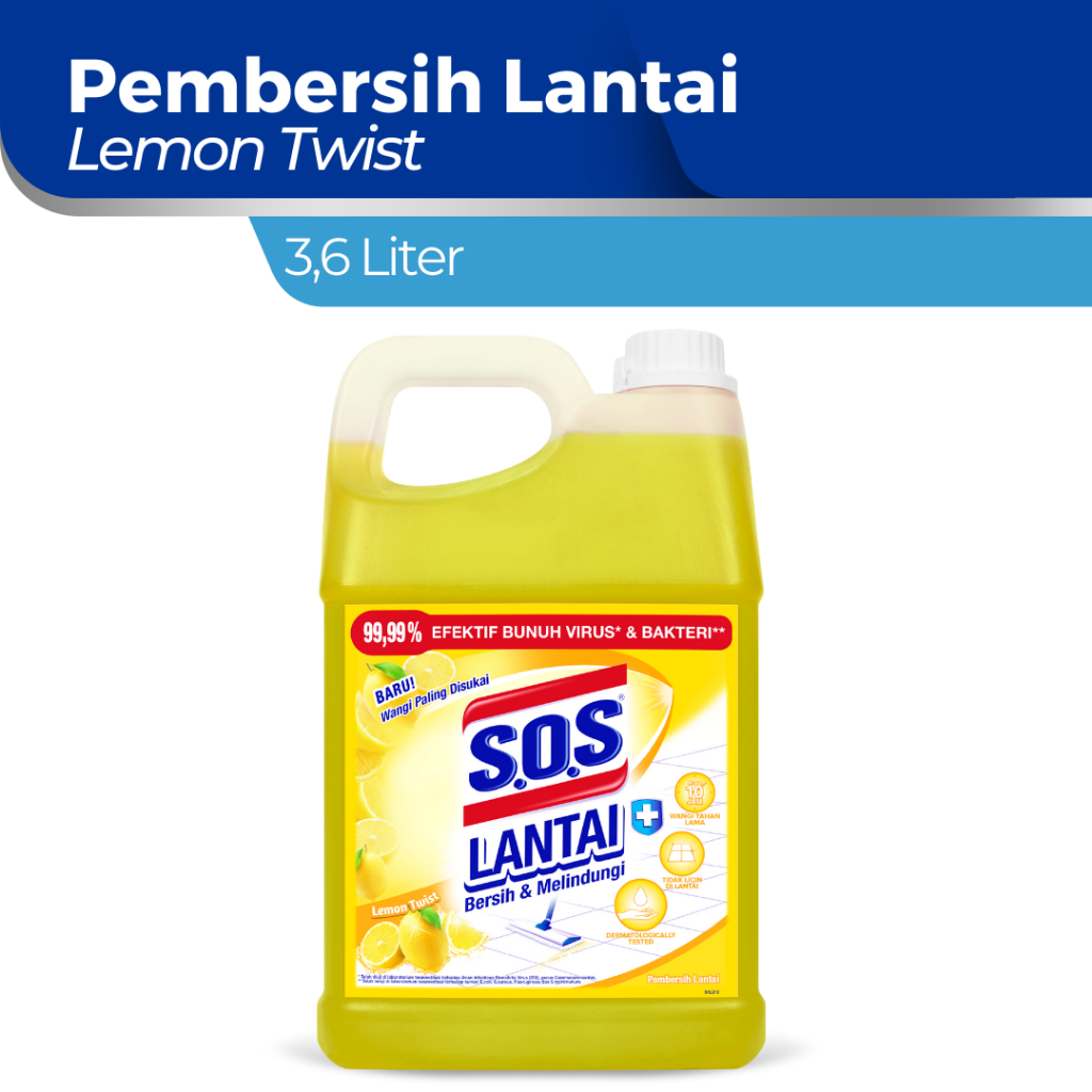Jual SOS Pembersih Lantai Jerigen Lemon Twist - Kuning 4 Liter | Shopee ...