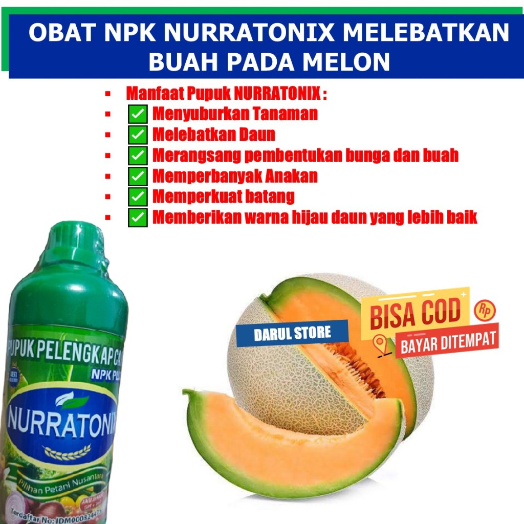 Jual OBAT SEMPROT UNTUK TANAMAN MELON NPK NURRATONIX ISI 500 ML ...