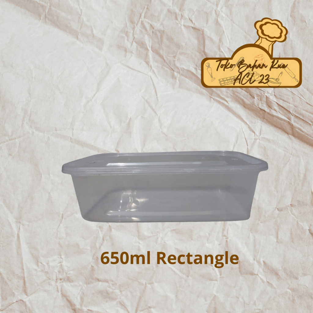 Jual [25 Pcs] Thinwall Rectangle 650ml/Kotak Makan Plastik 650ml/Thinwall Meiji 650ml/Kotak Nasi ...