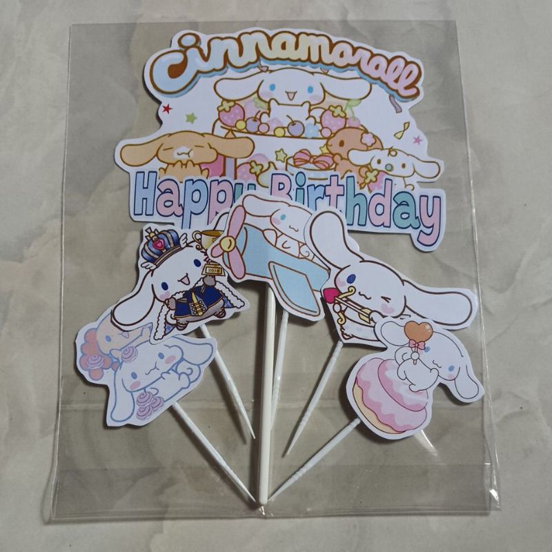 Jual Topper ultah/ hiasan kue ultah CINNAMOROLL | Shopee Indonesia