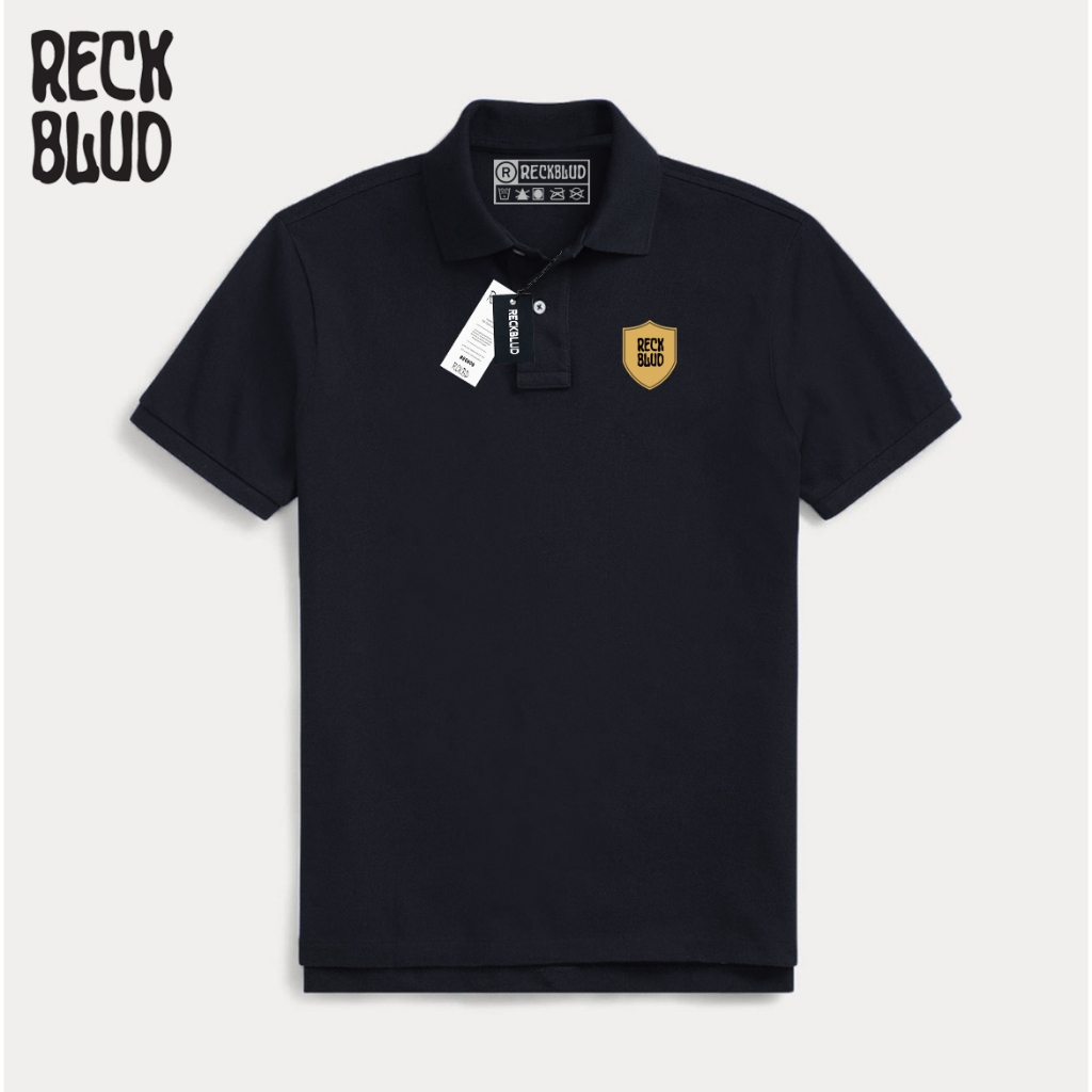 Jual Reckblud - Kaos Polo Tshirt Kerah Perisai Icon Text Gold Original ...